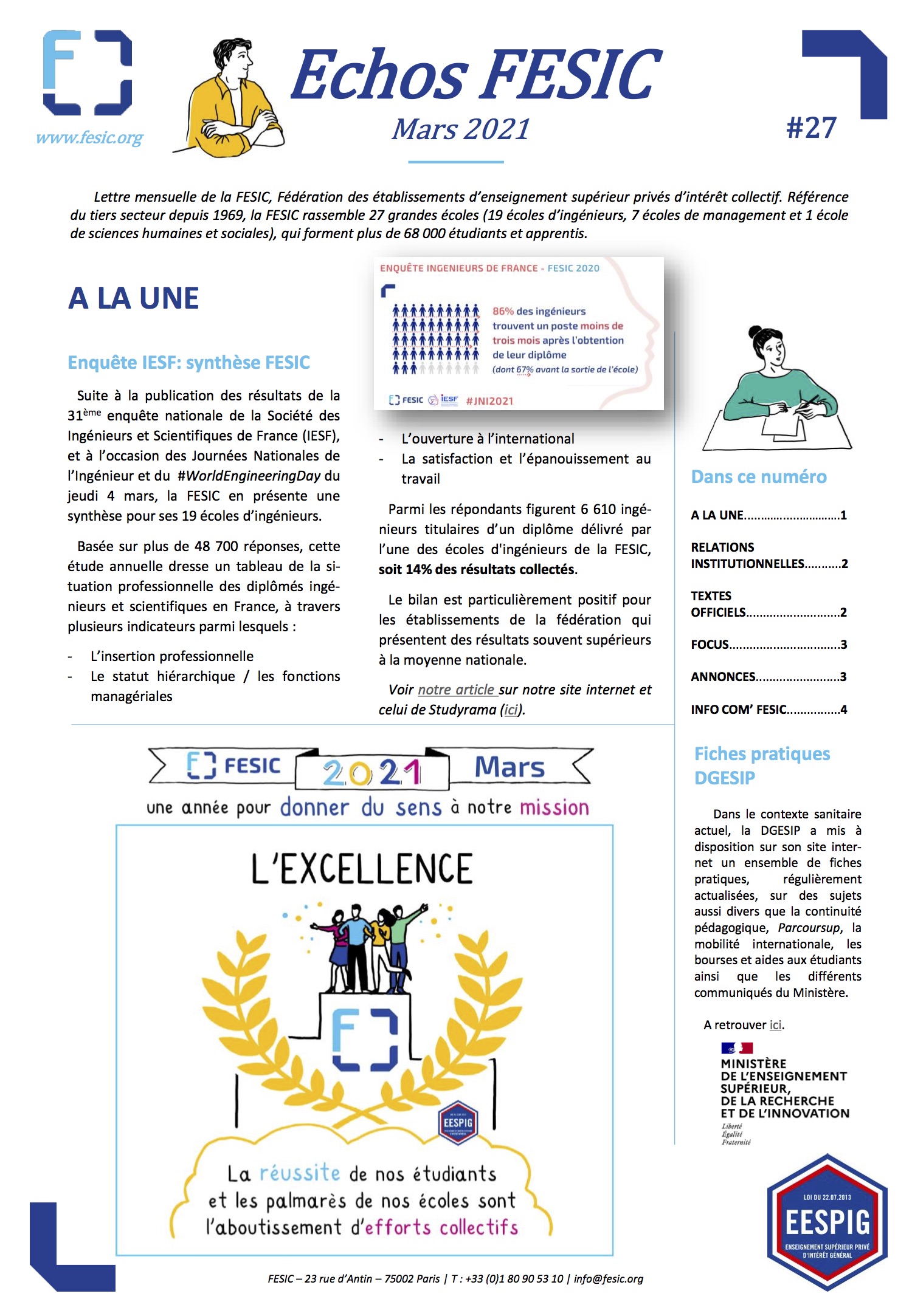 Enquête IESF : synthèse FESIC sur la situation professionnelle des ...